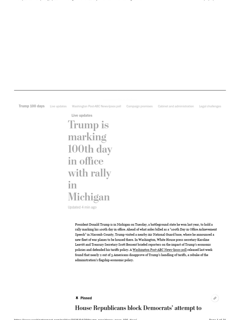 Live Updates: Trump Rally, Speech in Michigan Marks 100 Days in Office ...