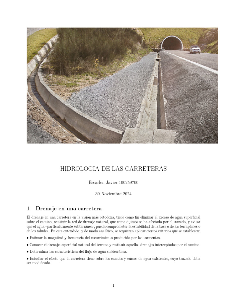 Hidrologia de Las Carreteras | PDF | Agua | Cuenca de drenaje