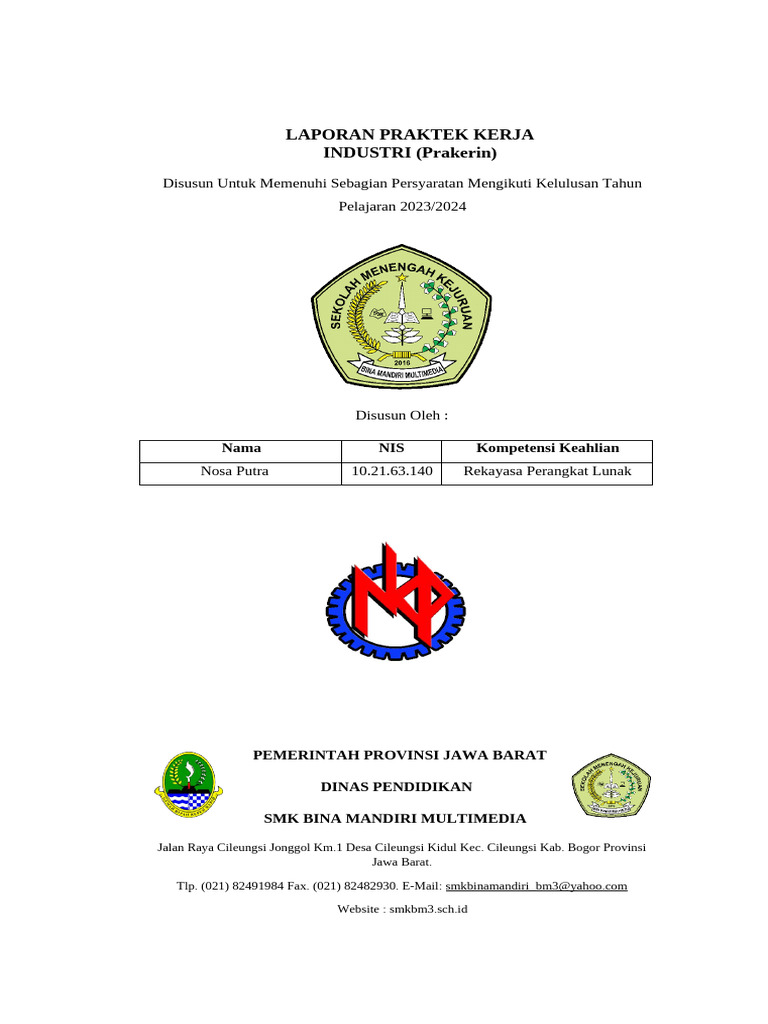 Laporan PKL NOSA PUTRAA | PDF