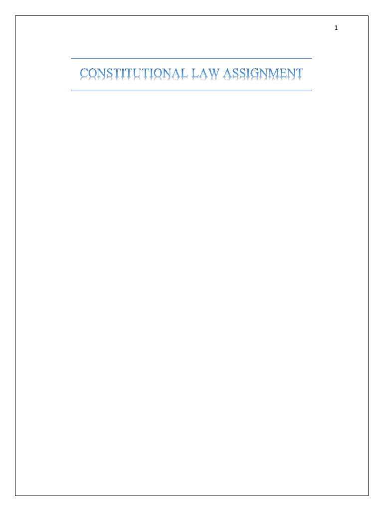 Maneka Gandhi v. Union of India, Constitutional Law Assignment | PDF | Political Law | Public Law