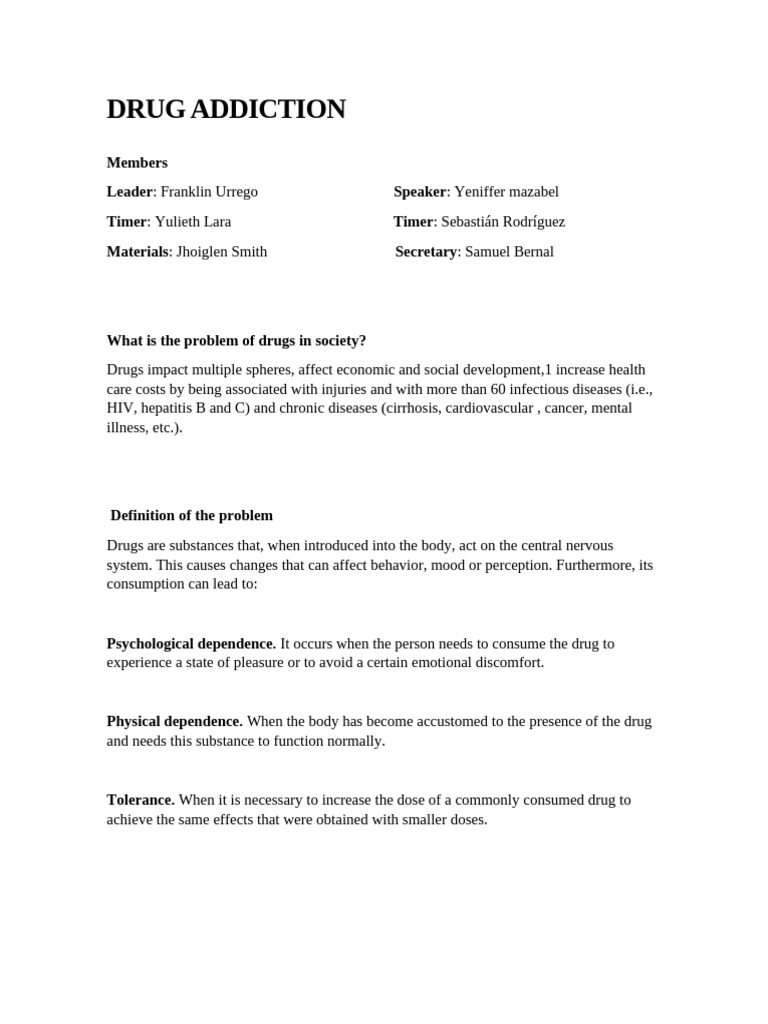 Drug Addiction | PDF