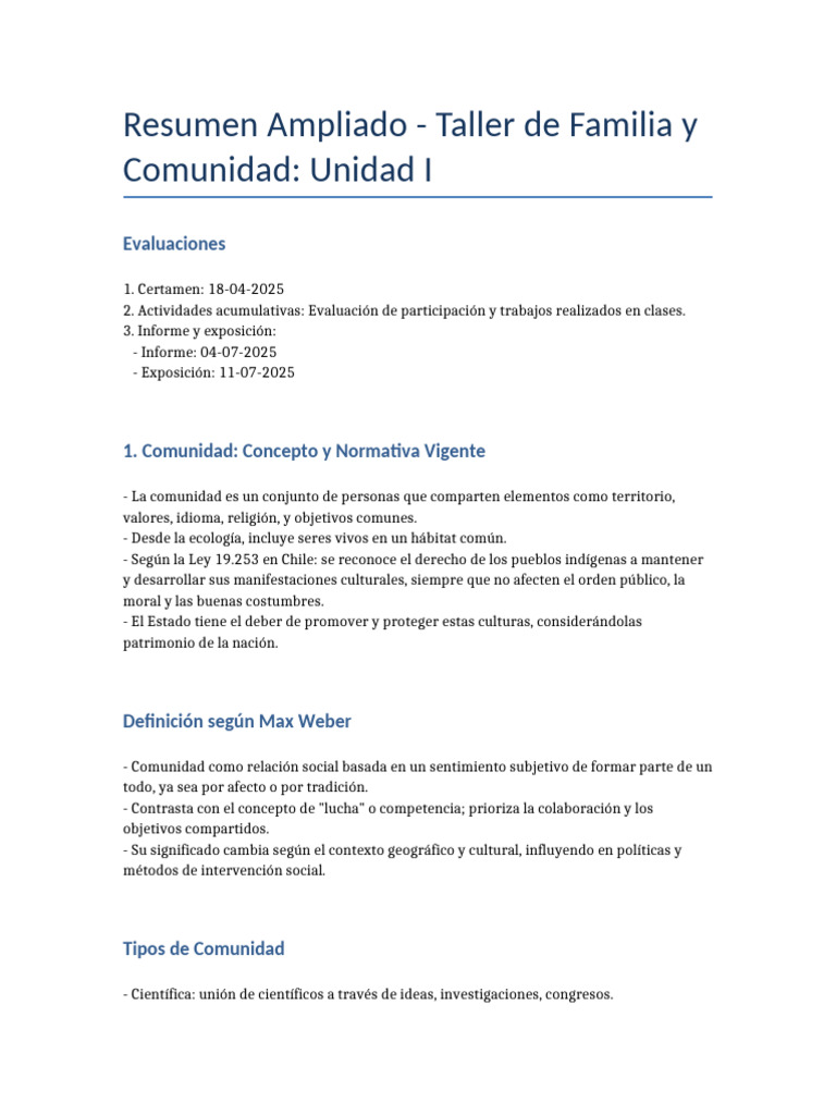 Comunidad y Familia: Conceptos Clave | PDF | Familia | Comunidad