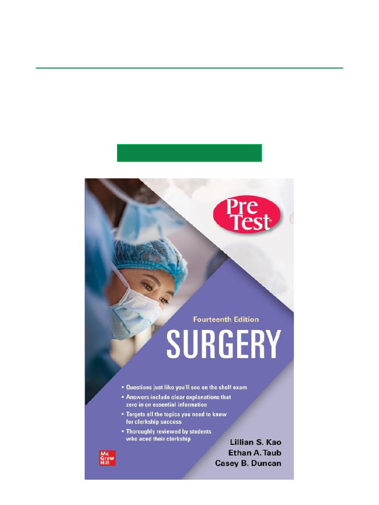 Surgery PreTest Self-Assessment 14th Edition | PDF | Medical ...