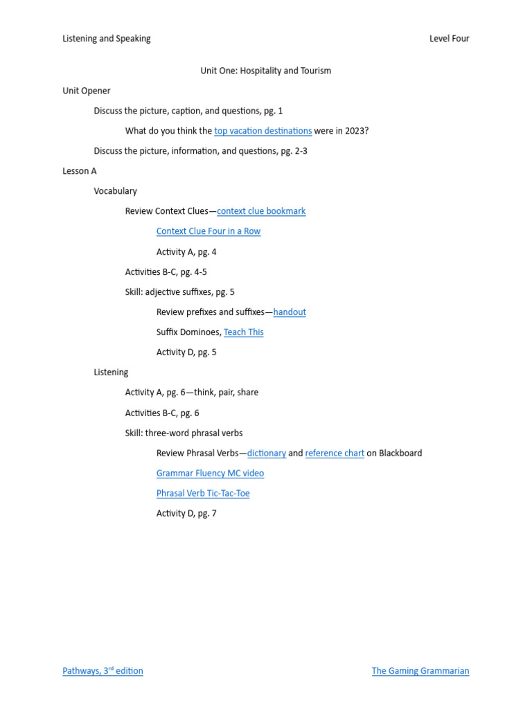 Pathways 3 Listening and Speaking Level Four Complete Set | PDF ...