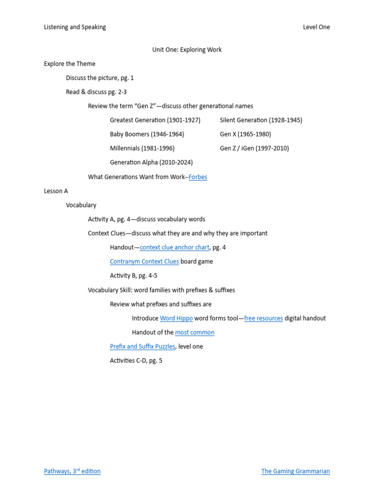 Pathways 3 Listening and Speaking Level One Complete Set | PDF ...