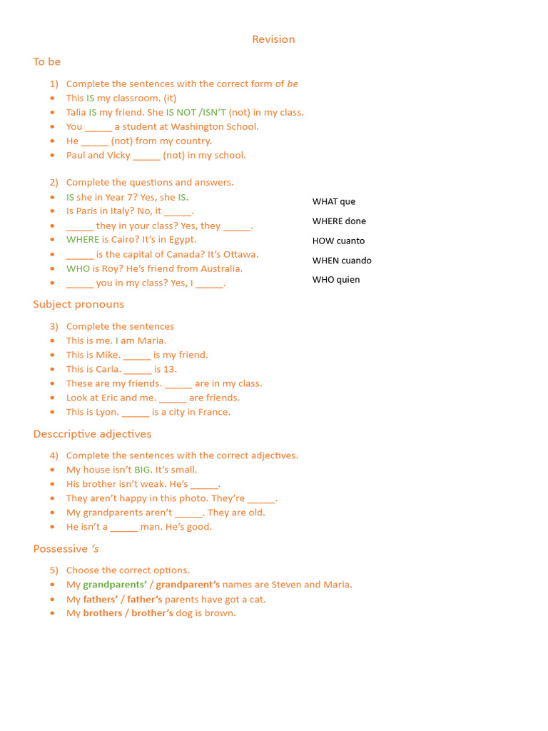 6th Class - Revision | PDF