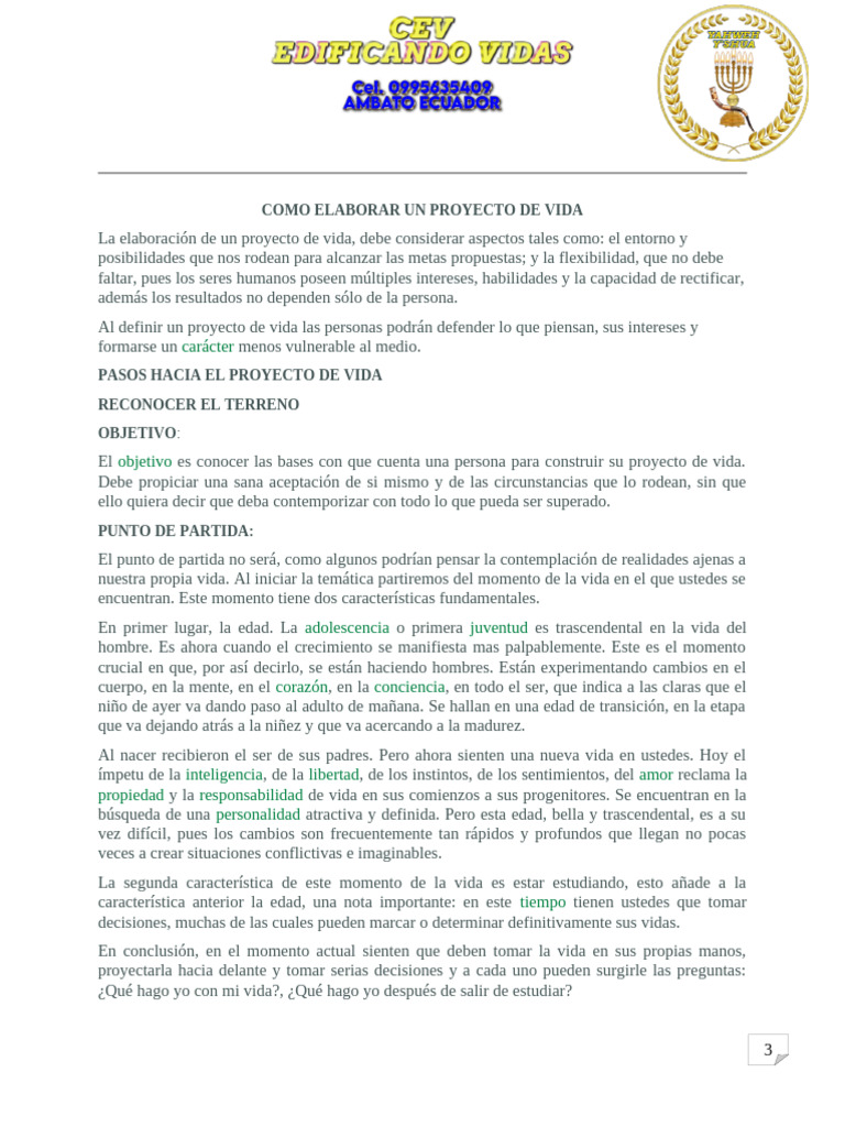 2-COMO-ELABORAR-UN-PROYECTO-DE-VIDA[1] | PDF | Aprendizaje ...