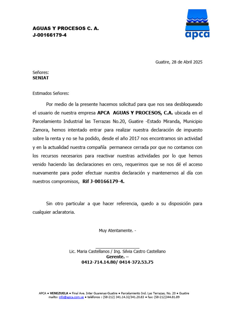 Autorizacion - Apca) | PDF