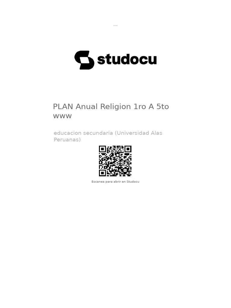 Plan Anual Religion 1ro Inmaculada | PDF | Evaluación | Dios