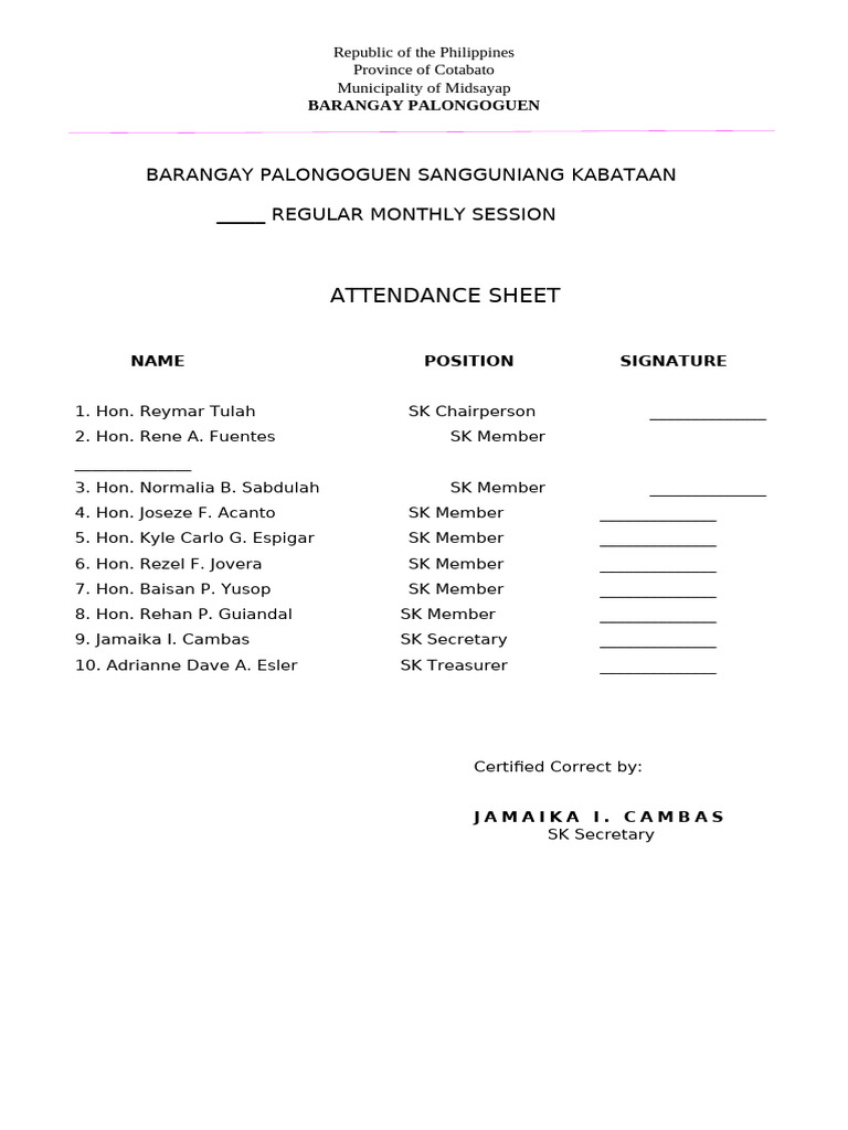 720471160-SK-Meeting-Attendance-Sample | PDF