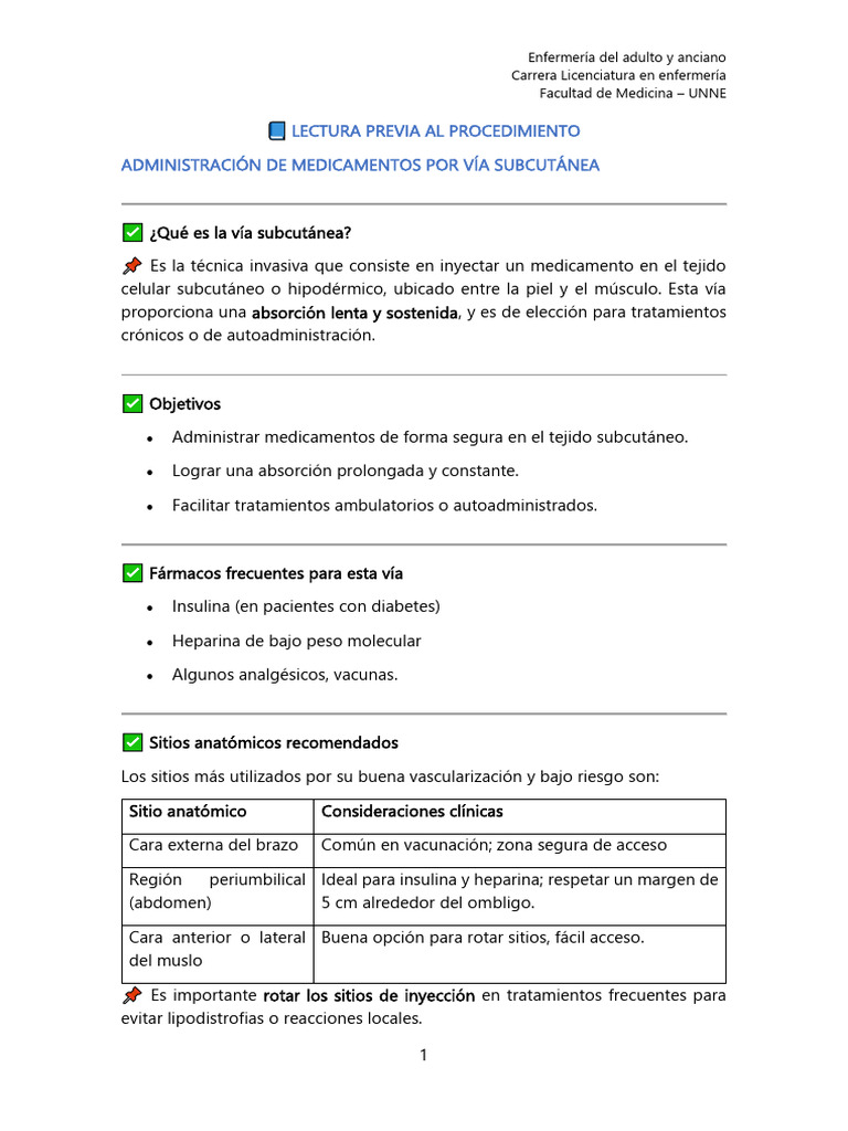 1 - Material SC | PDF | Inyección (medicina) | Medicamentos con receta