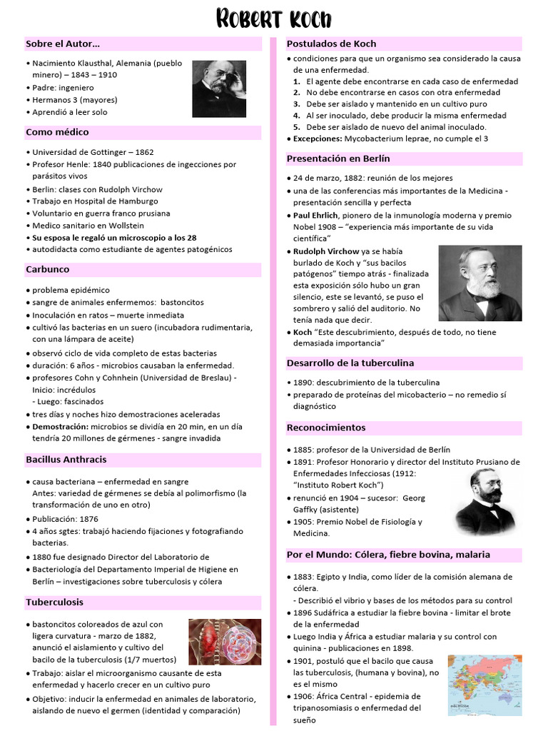 Lectura Robert Koch | PDF | Enfermedades y trastornos humanos | Biología