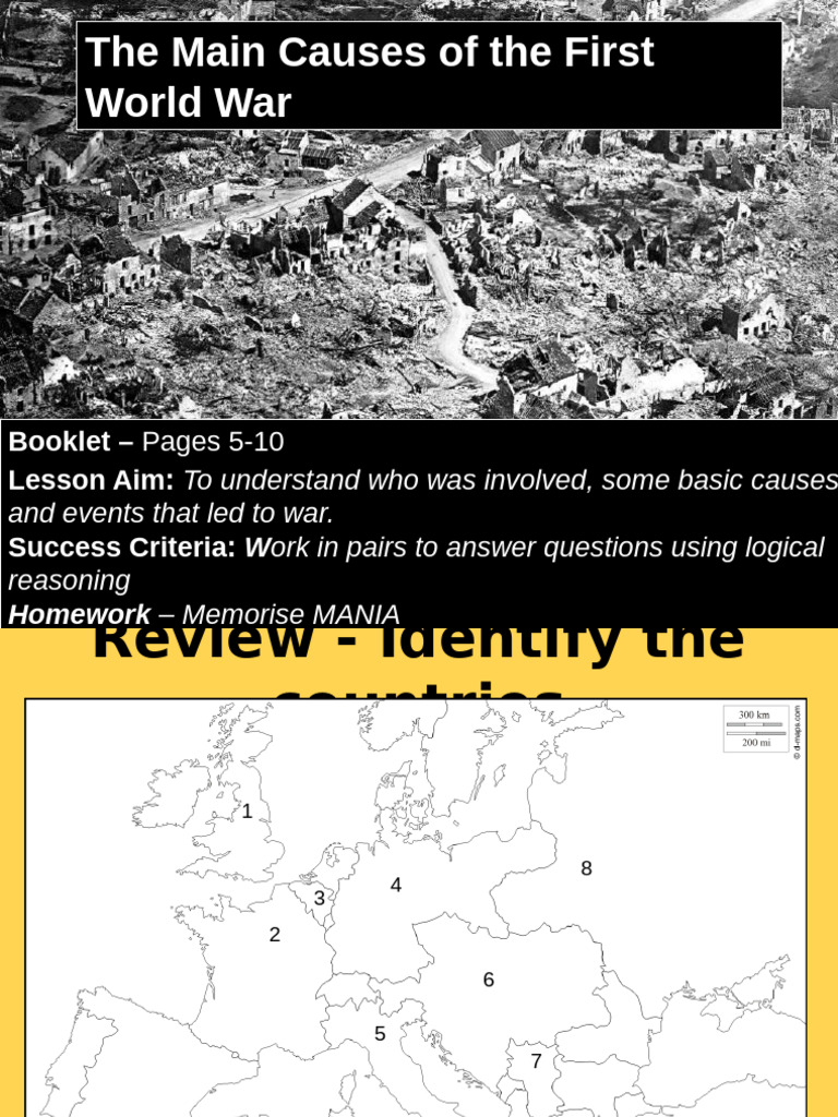 Lesson 2 - Causes of WW1 (MANIA) 2025 | PDF | German Empire | Allies Of ...