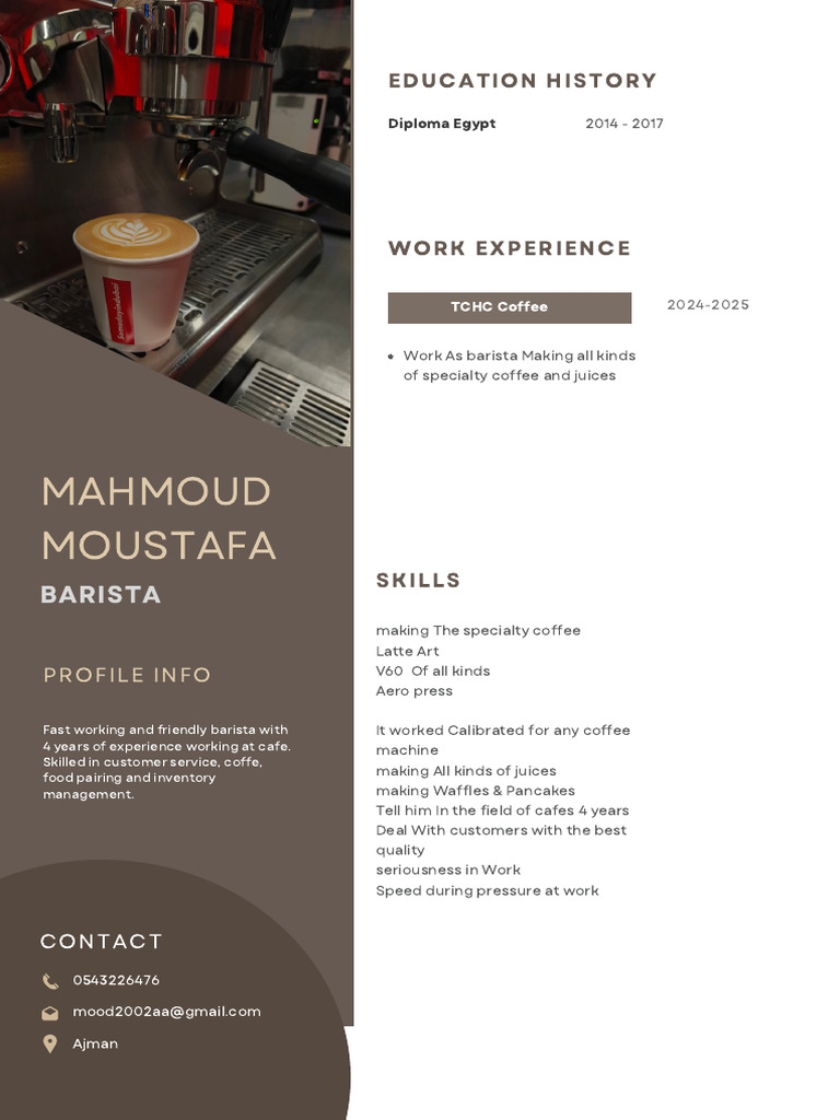 mahmoud Moustafa barista | PDF