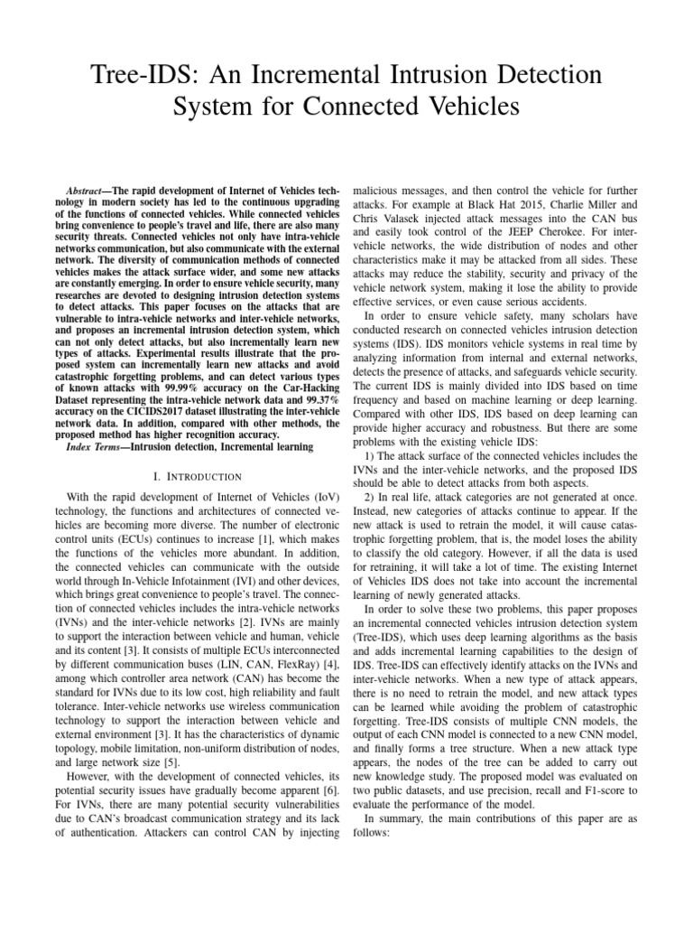 Tree-IDS An Incremental Intrusion Detection | PDF | Computing