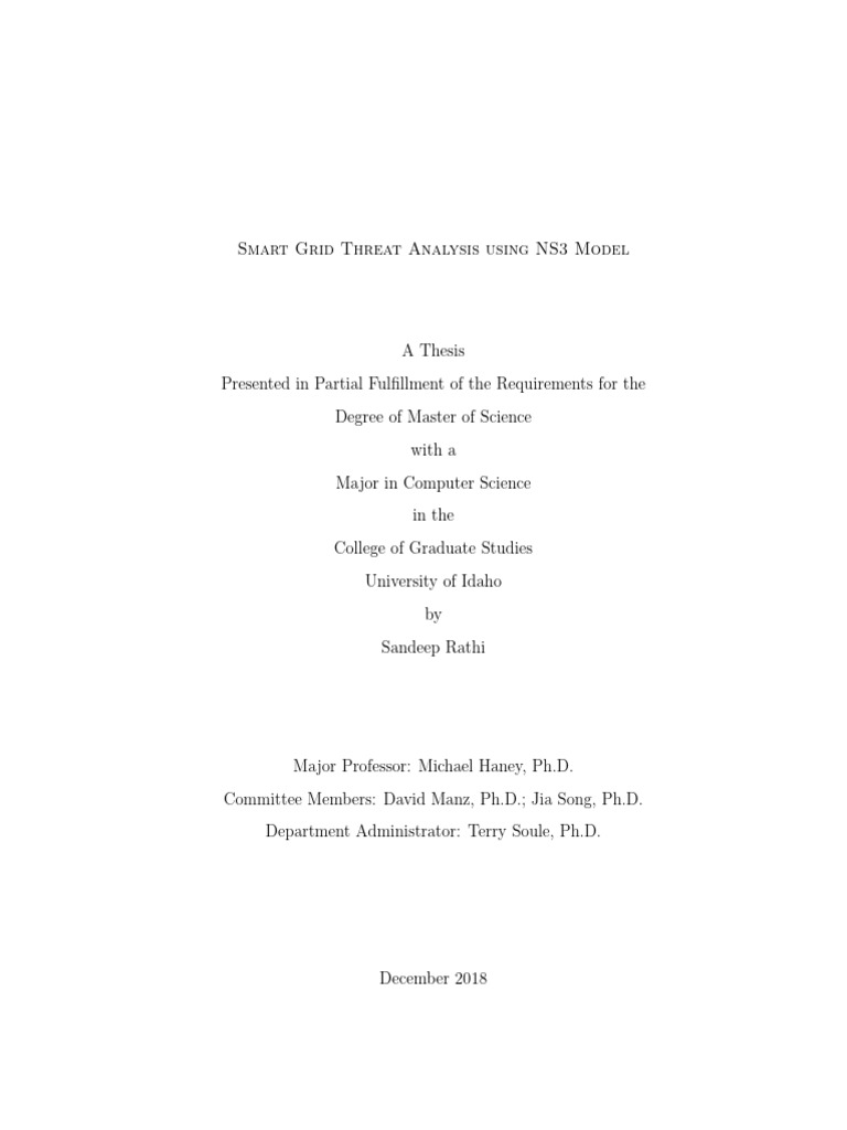 Smart Grid Threat Analysis using NS3 Model Master Thesis | PDF | Electricity Generation | Smart Grid