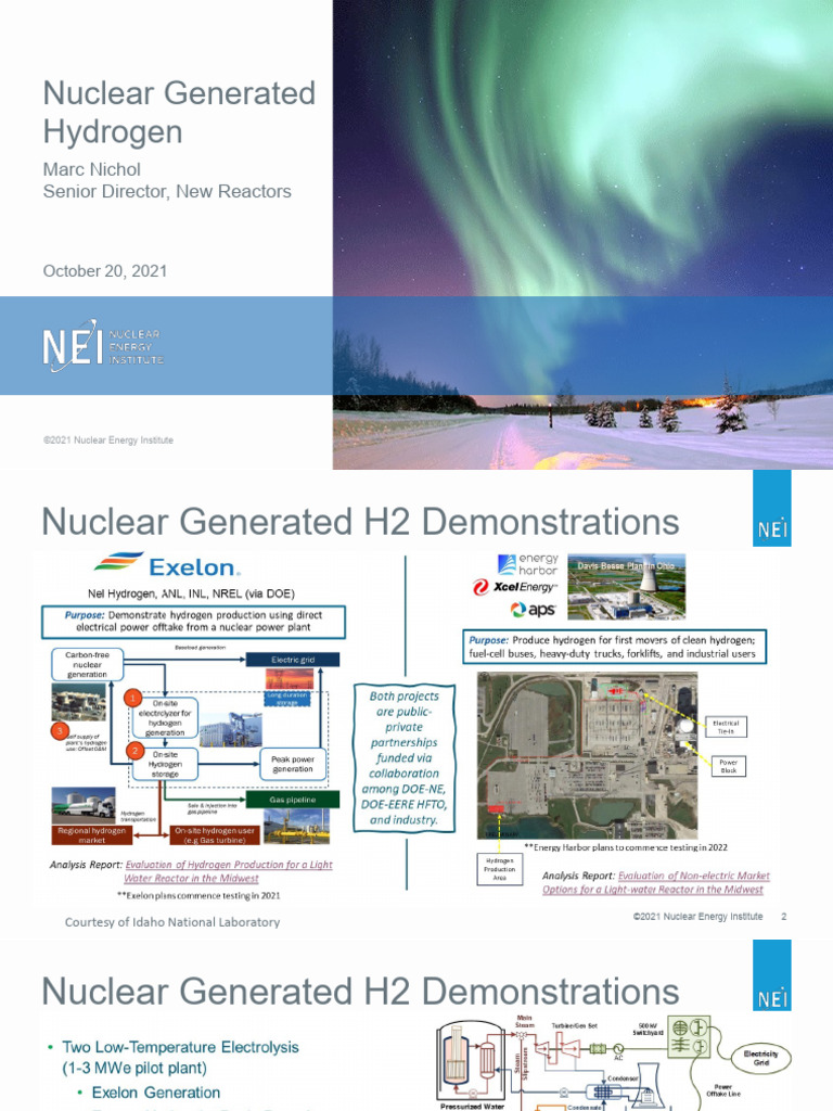NEI - Nuclear Hydrogen (2021-10-20) | PDF | Nuclear Reactor | Nuclear ...