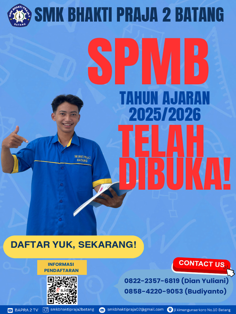 Biru dan Kuning Modern Pendaftaran Peserta Didik Baru Flyer | PDF