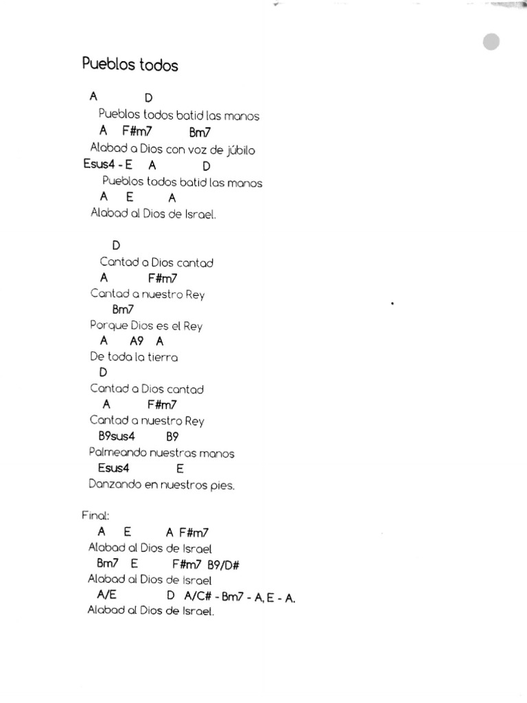 Pueblos Todos Batid Las Manos | PDF