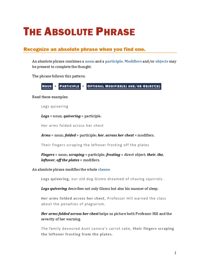 Absolute Phrases | PDF