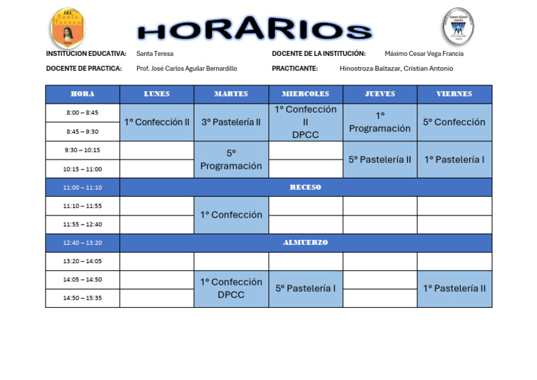 Horario Cris | PDF