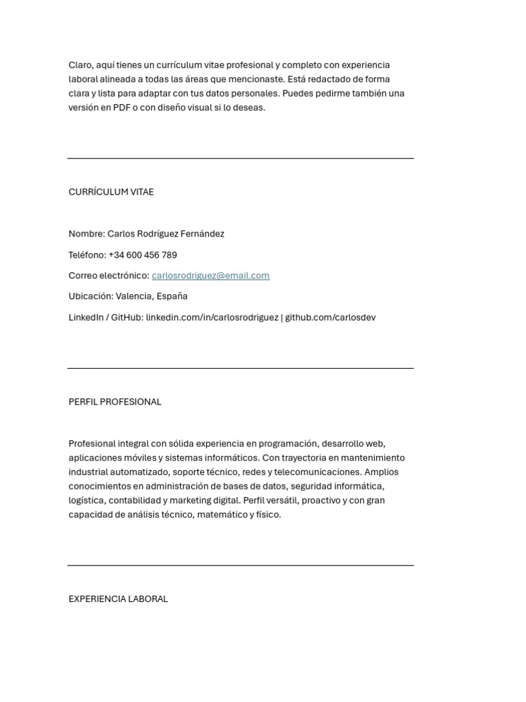 CVV | PDF | Desarrollo web | Informática