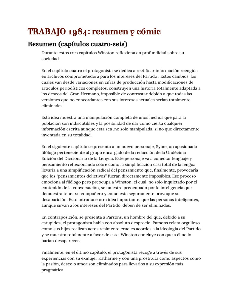 Syme y la neolengua en 1984 | PDF | Pensamiento