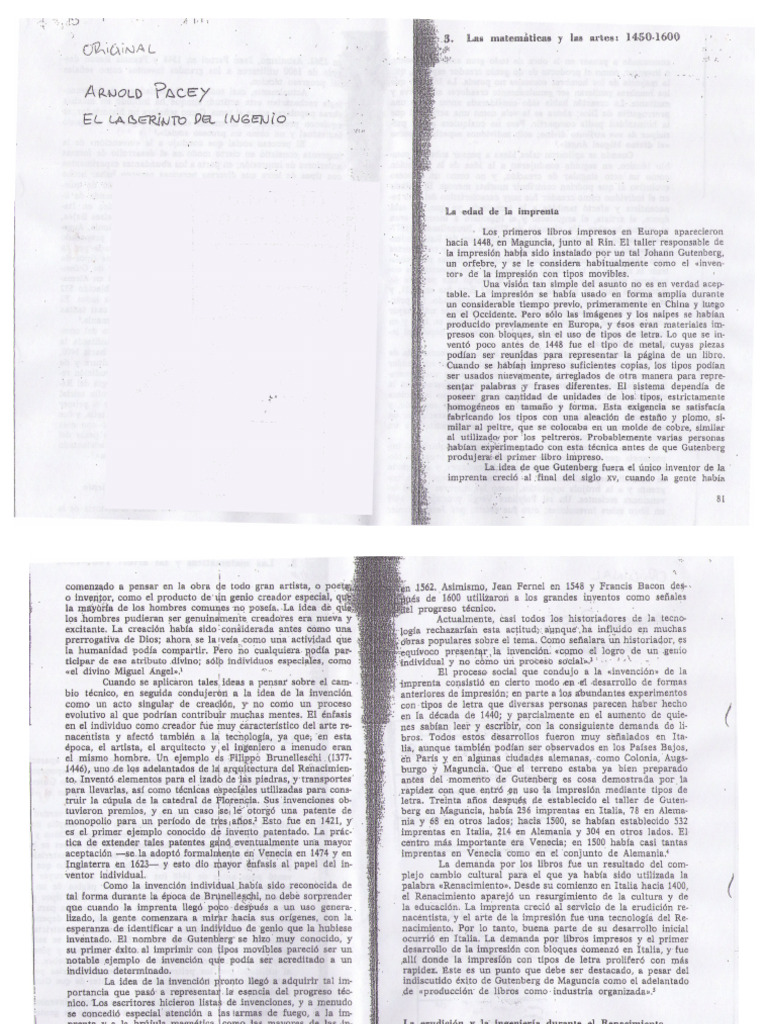 1.1.3. Pacey, Arnold. Las Matemáticas y Las Artes 1450-1600. La Edad de ...