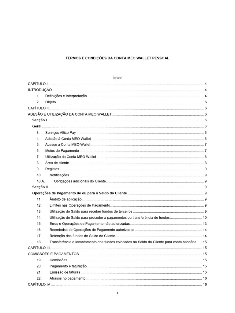 MEO Wallet - TC Pessoal | PDF | Conta de transação | Aplicativo para ...