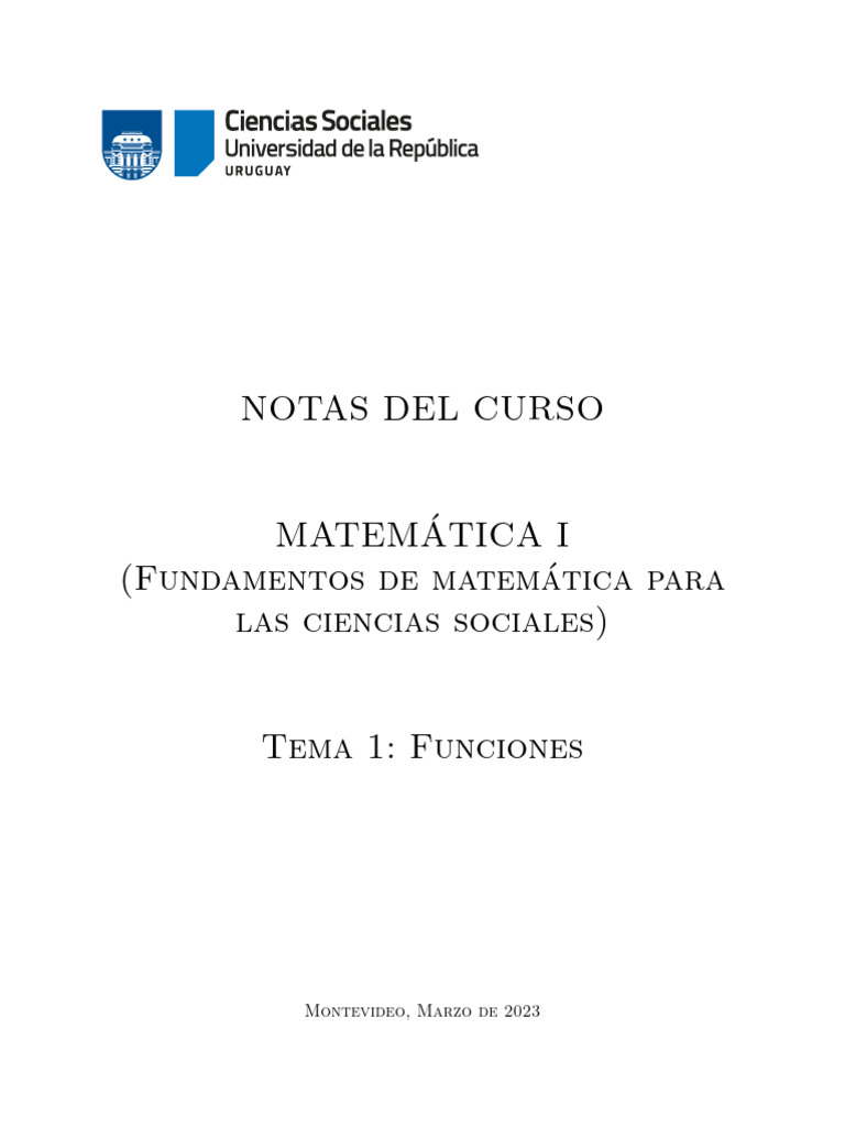 Tema 1 - Funciones | PDF | Función (Matemáticas) | Sistema de ...
