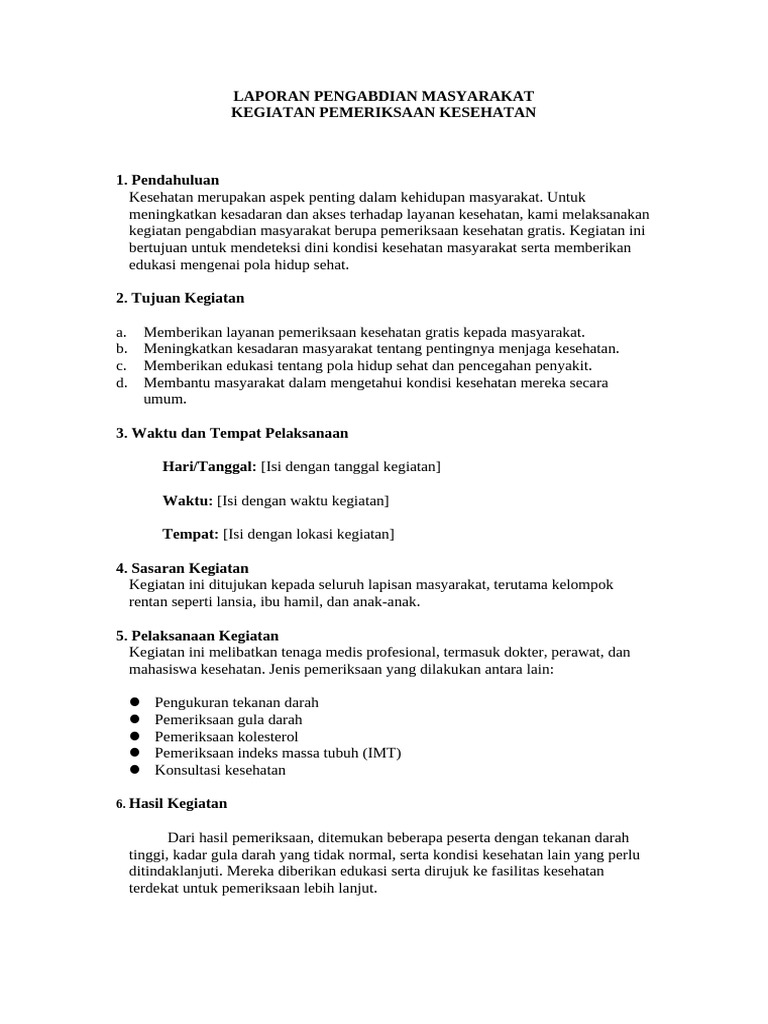 LAPORAN PENGABDIAN MASYARAKAT - PX Kesh Gratis | PDF