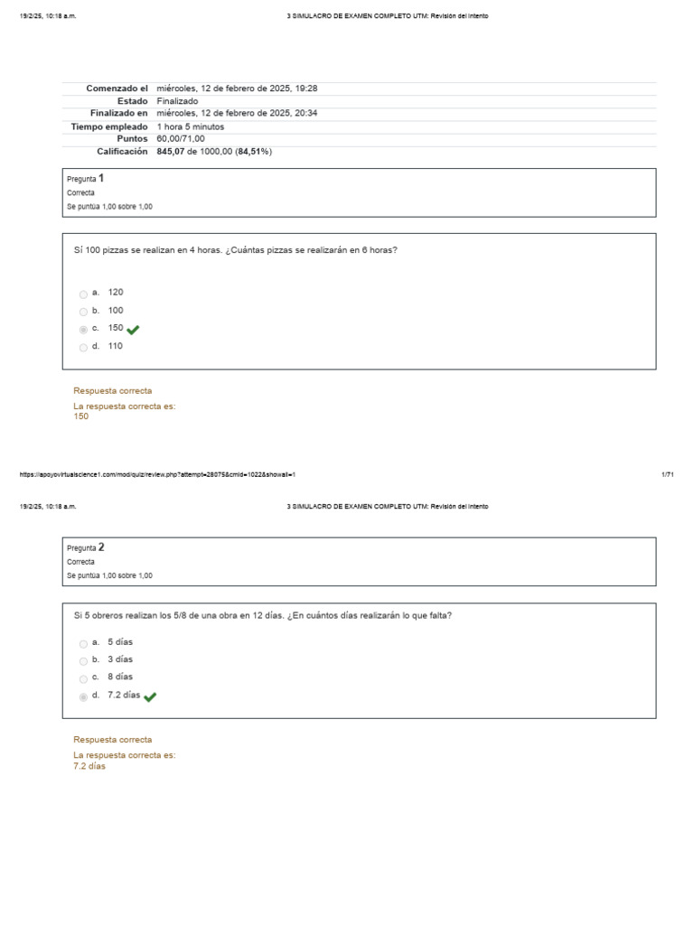 Simulacro de Examen Completo UTM | PDF | Homo