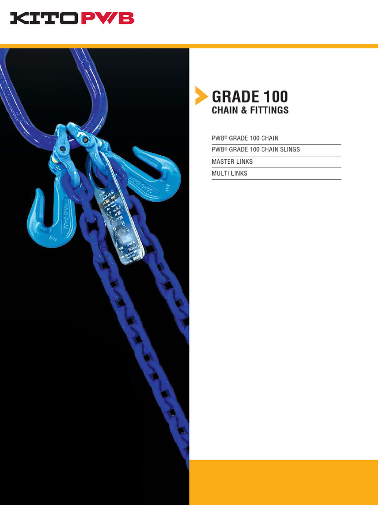 Grade 100 Chain & Fittings Guide | PDF | Secondary Sector Of The ...