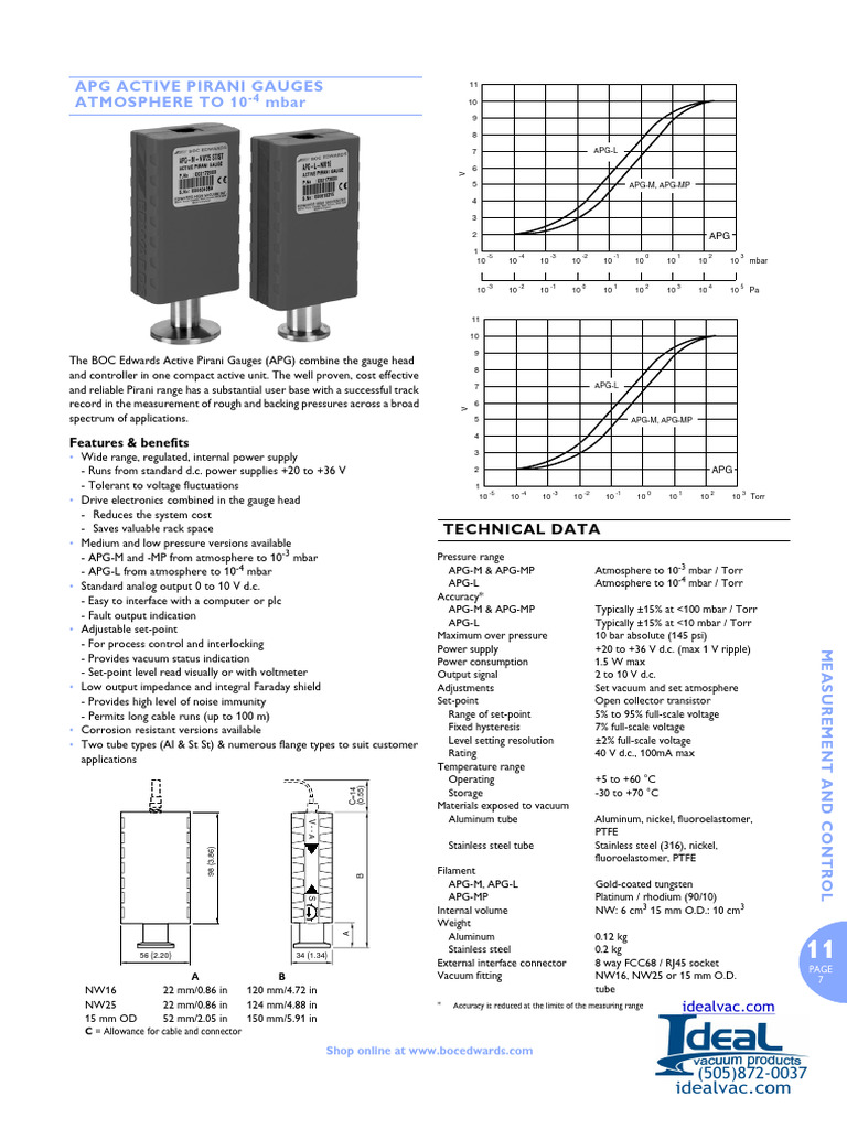 Edwards APG Active Pirani Gauges Overview | PDF | Power Supply ...