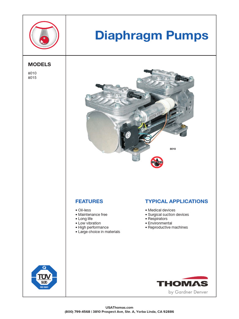 Diaphragm Pumps 8010-2 | PDF | Alternating Current | Capacitor