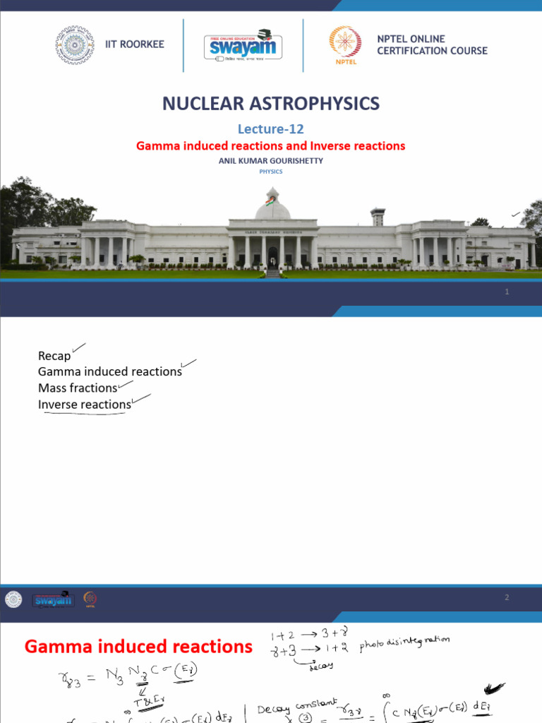 Gamma Induced Reactions in Nuclear Astrophysics | PDF