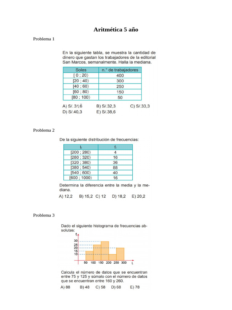 Aritmética 5 Año | PDF