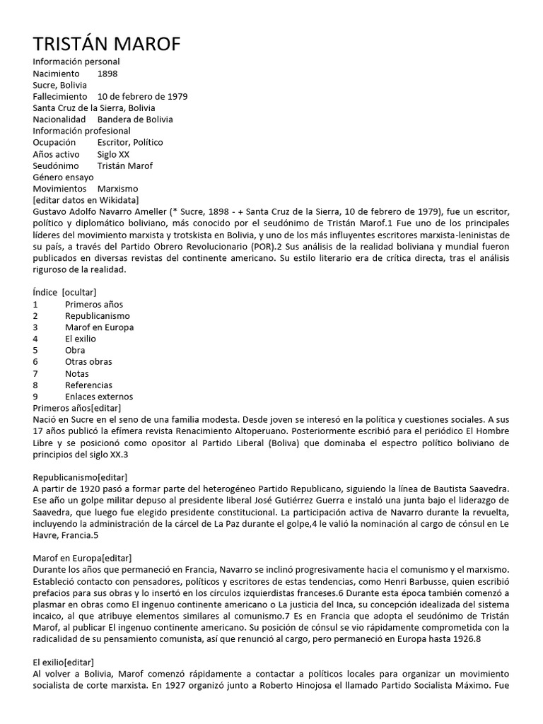 TRISTÁN MAROF | PDF