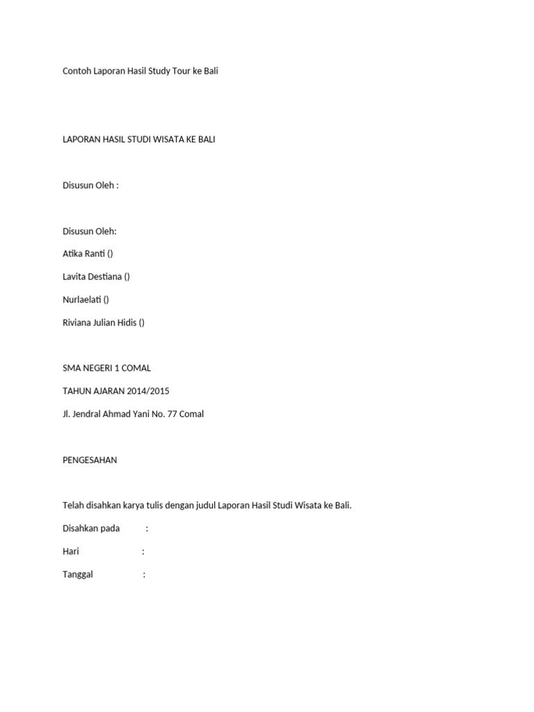 Contoh Laporan | PDF