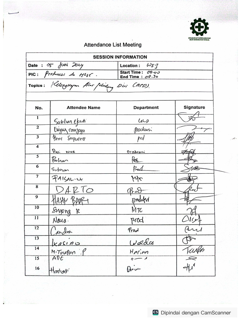 Absen TBM.5 Juni 2024 | PDF