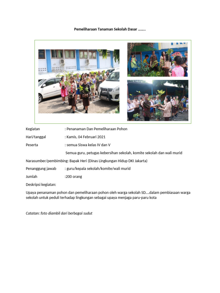 Contoh Template Dokumentasi | PDF