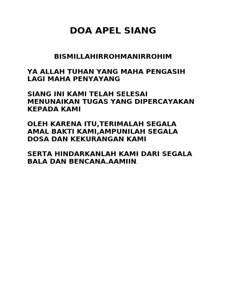 Doa Apel Siang | PDF