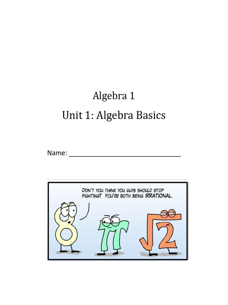 AC Unit 1_ Algebra Basics - Google Docs | PDF | Inequality (Mathematics ...