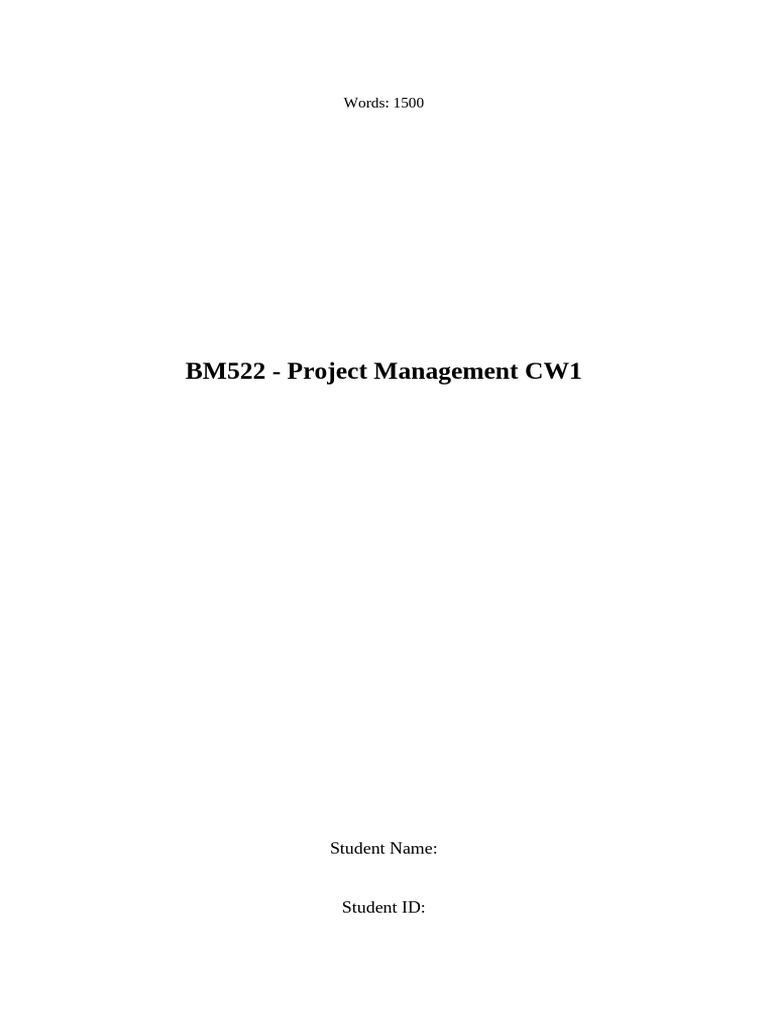 BM522 Project Management - Copy 3 - Completed | PDF | Project ...