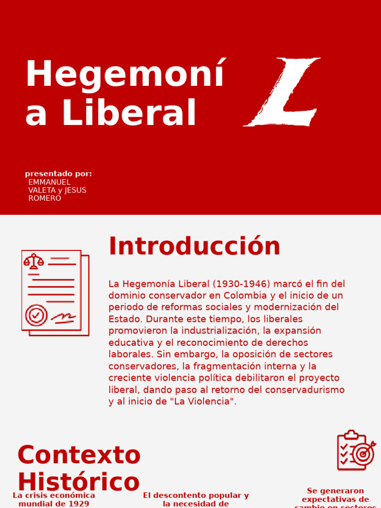 Hegemonía Liberal en Colombia (1930-1946) | PDF | Conservatismo | Economias