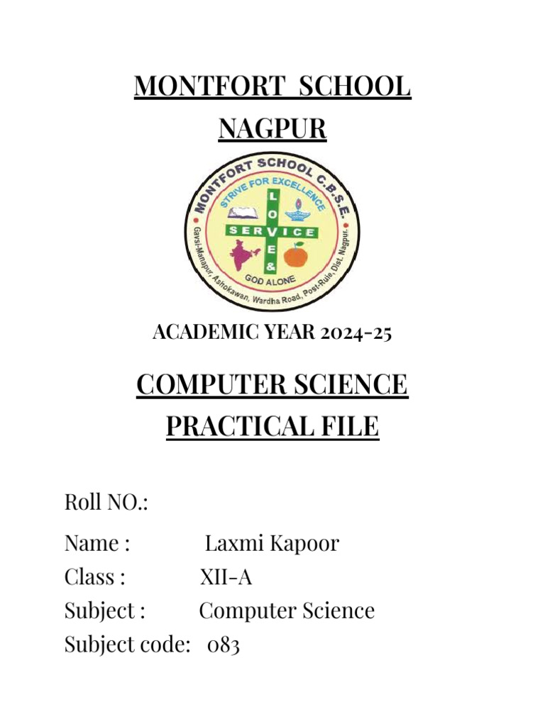 Computer Sci. Practical 2024-25 | PDF | Parameter (Computer Programming) | Database Index