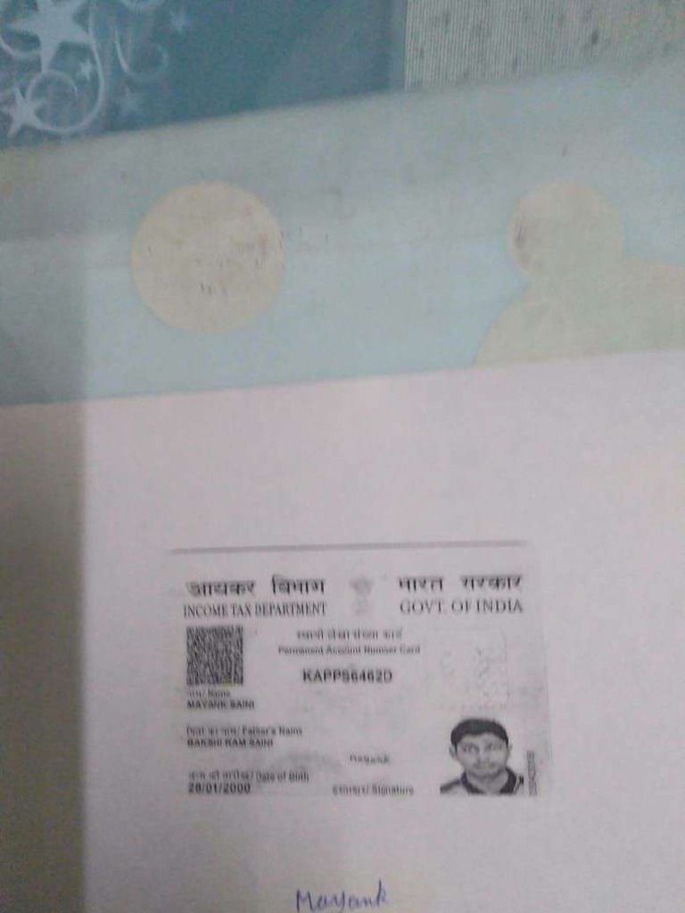 Mayank Saini Pan Card | PDF