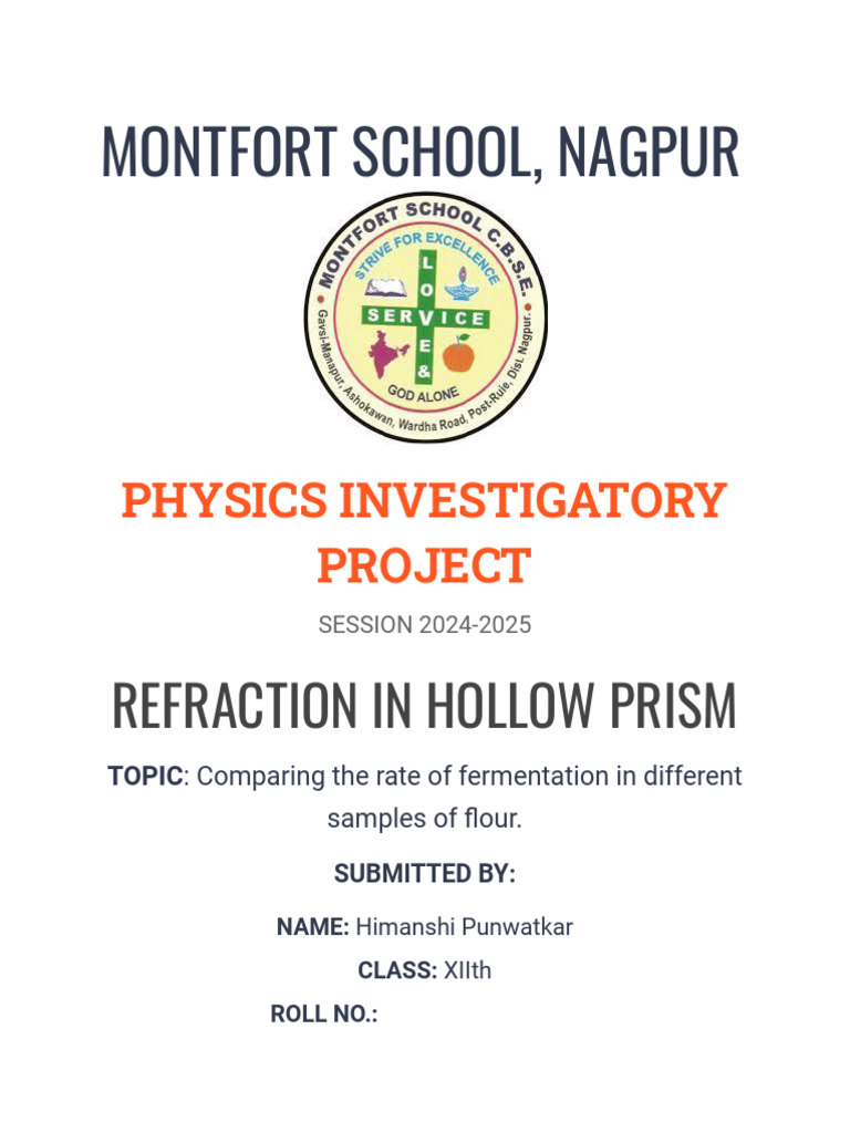 PHY Investigatory Hollow Prism | PDF | Refractive Index | Refraction