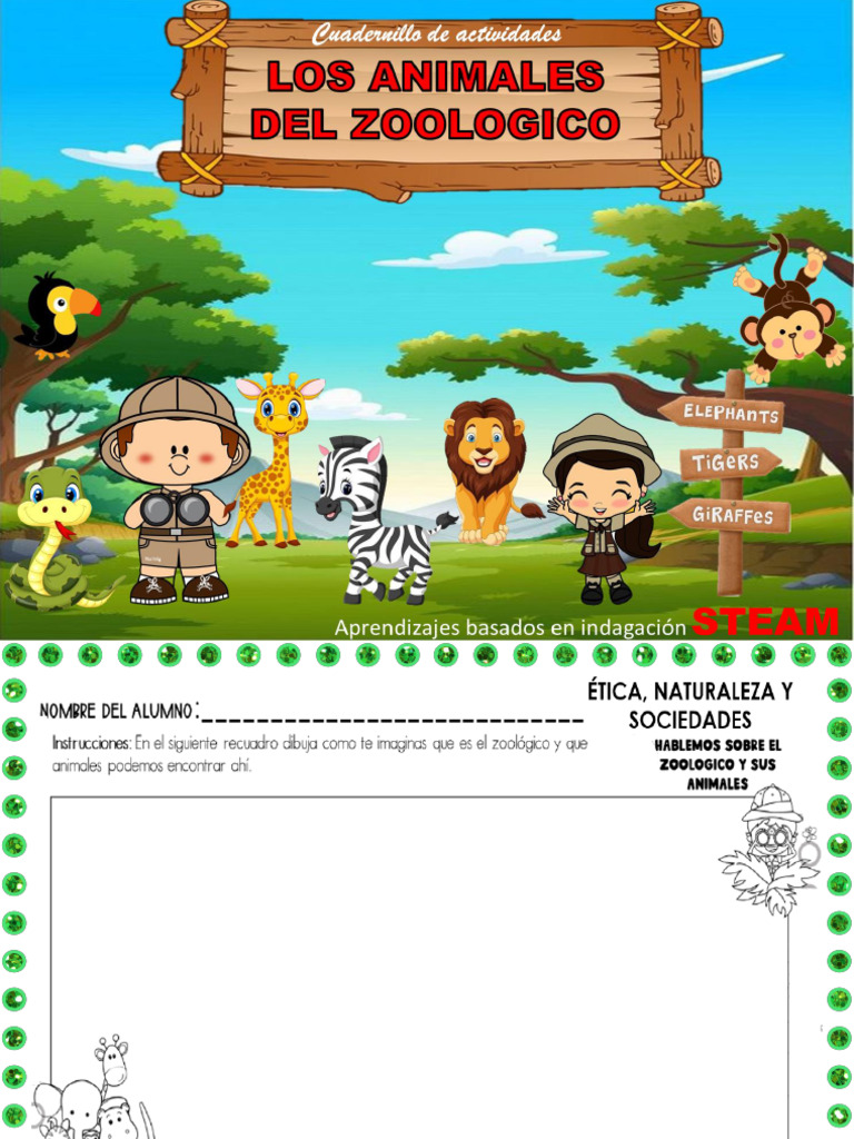 CUADERNILLO DE ACTIVIDADES EL ZOOLOGICO | PDF
