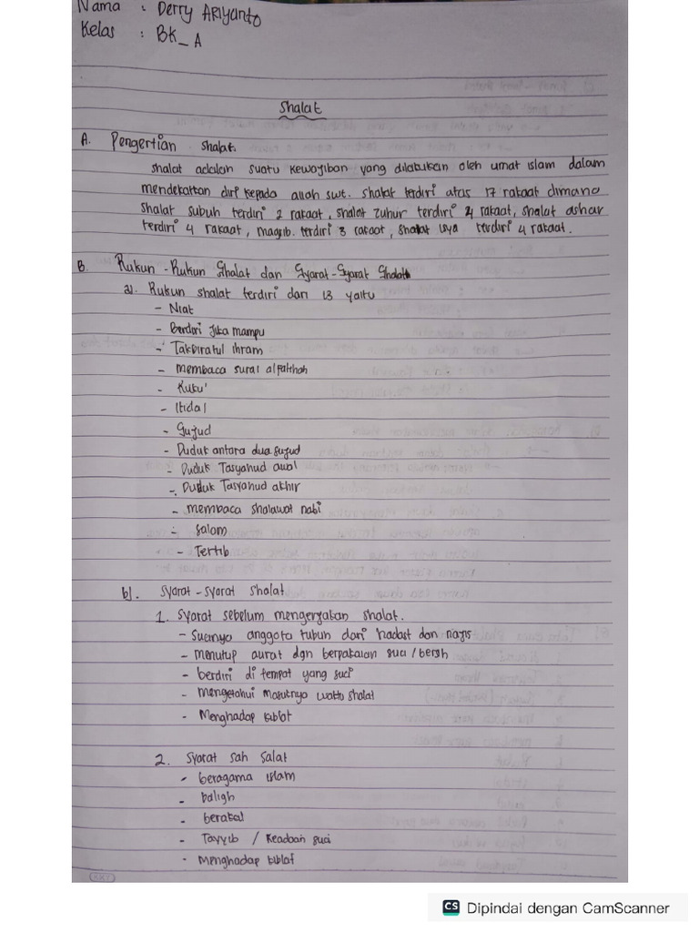 Tgs Fiqih Resume Shalat | PDF